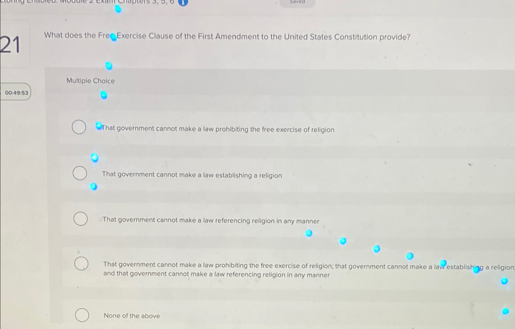 Solved What does the Fre Exercise Clause of the First | Chegg.com