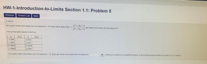 Solved Hw 1 Introduction To Limits Section 11 Problem 5 4371