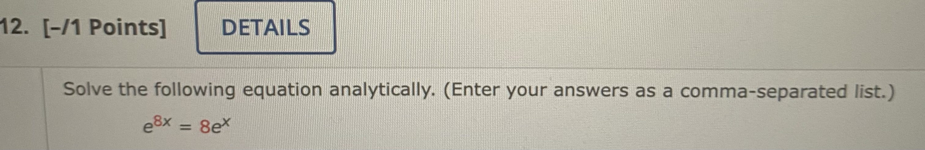 Solved Solve the following equation analytically. (Enter | Chegg.com