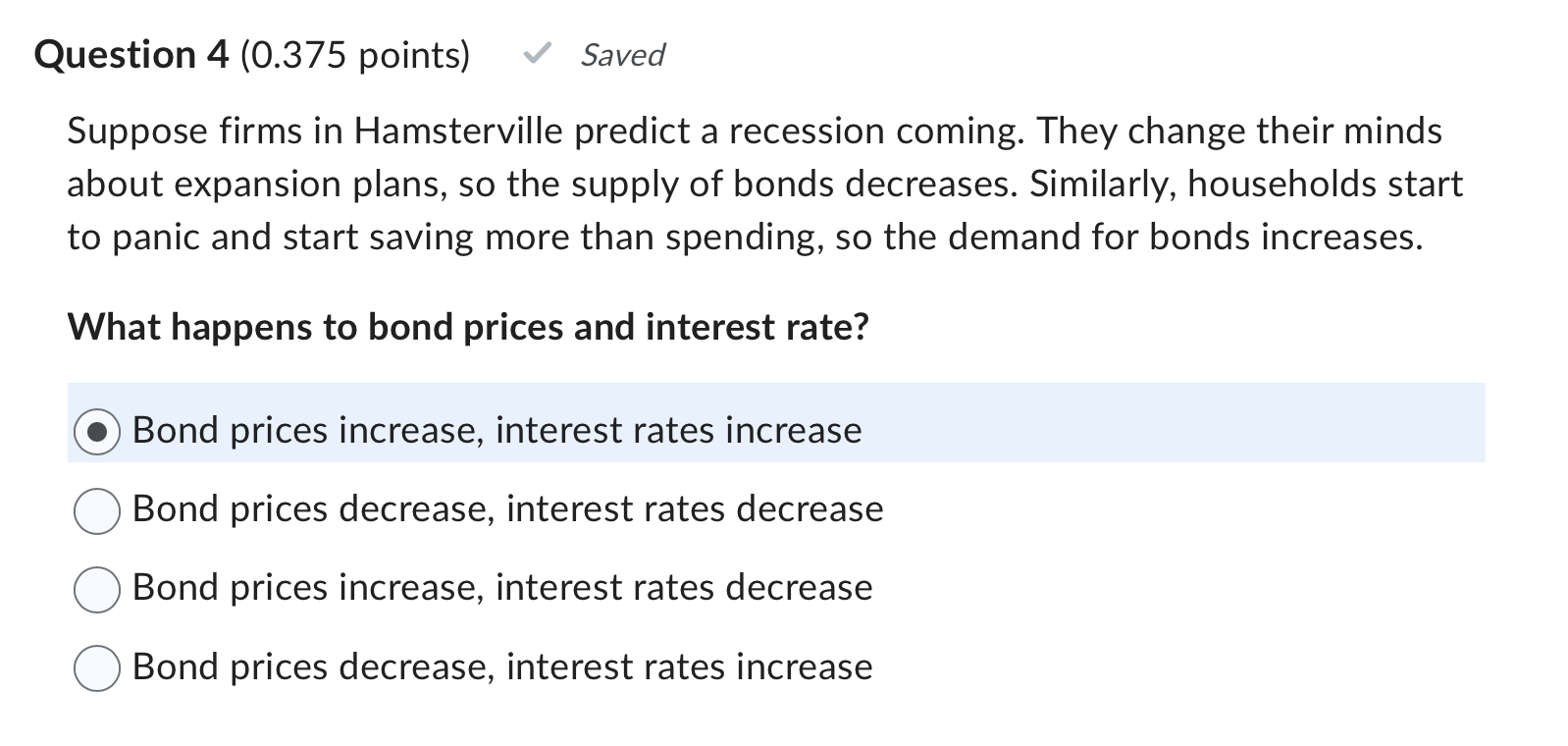 Solved Question 4 ( 0.375 ﻿points)SavedSuppose firms in | Chegg.com