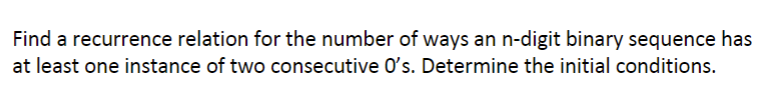 Solved Find a recurrence relation for the number of ways an | Chegg.com
