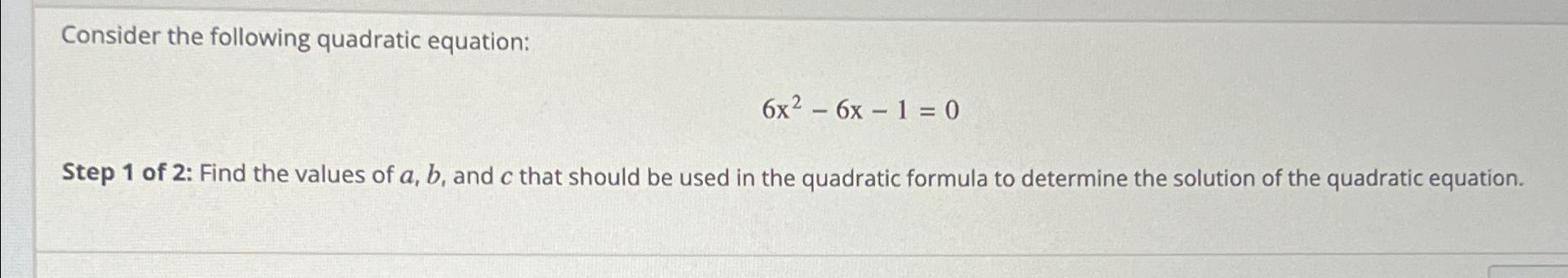 Solved Consider the following quadratic | Chegg.com