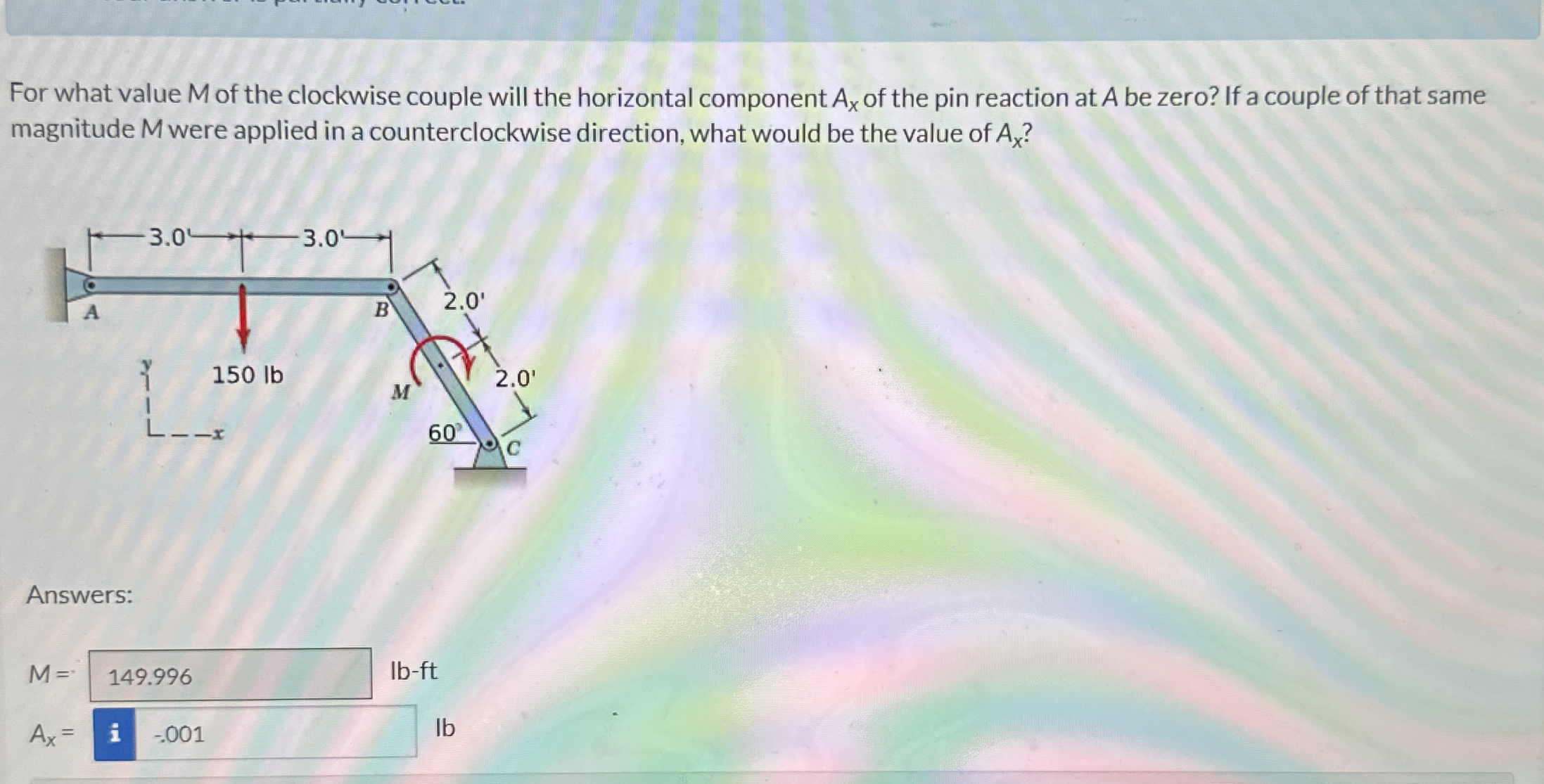 Solved For what value M ﻿of the clockwise couple will the | Chegg.com