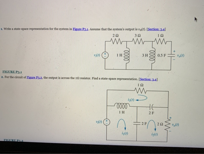 Solved 1 Write A State Space Representation For The System