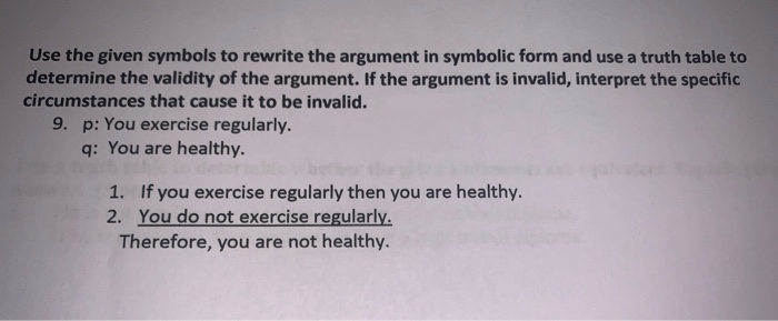 Solved Use the given symbols to rewrite the argument in | Chegg.com