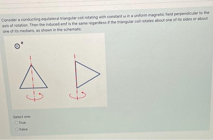 Solved Consider a conducting equilateral triangular coil | Chegg.com