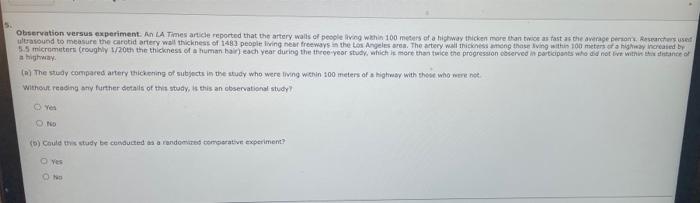 Solved Observation versus experiment. A LA Times | Chegg.com