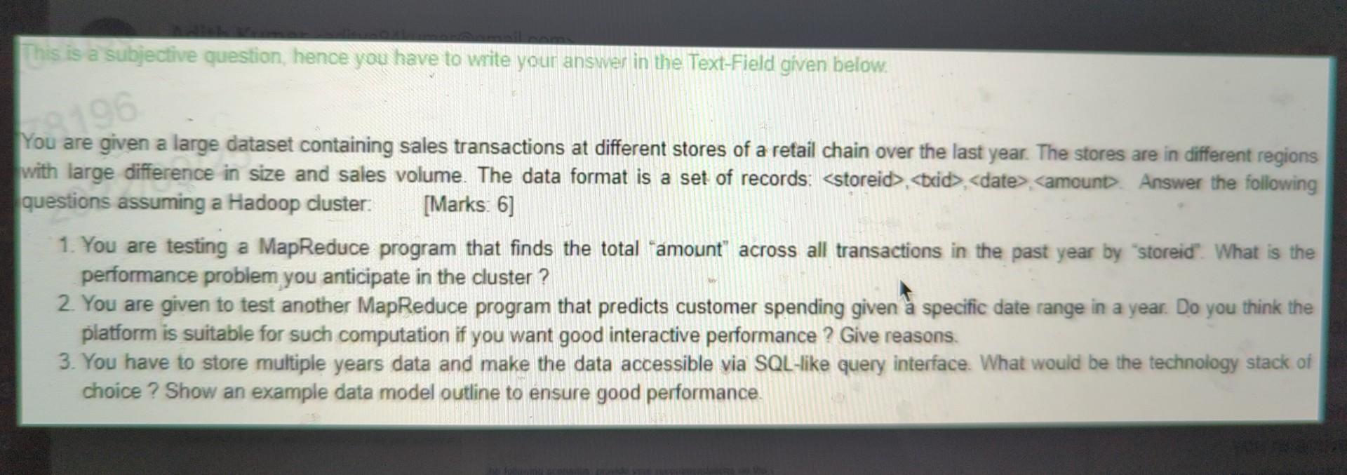 Solved You are given a large dataset containing sales | Chegg.com