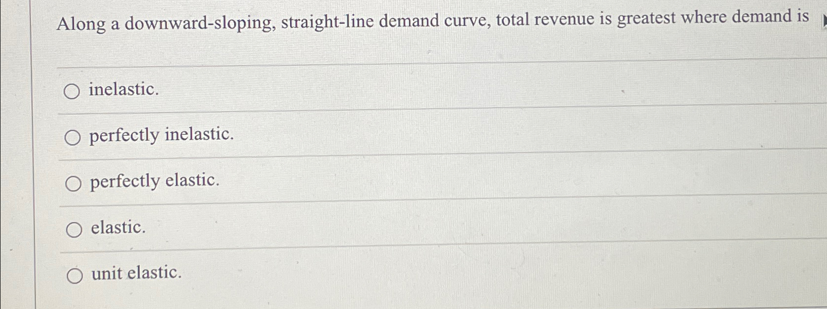 Solved Along a downward-sloping, straight-line demand curve, | Chegg.com