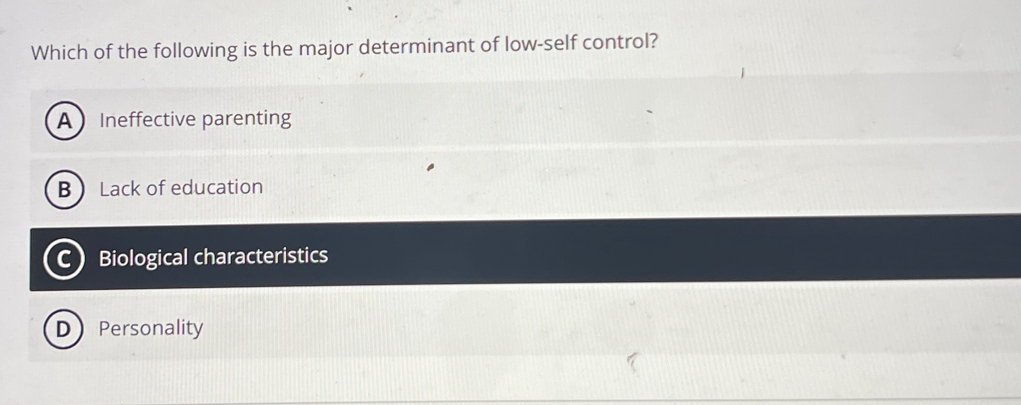 Solved Which of the following is the major determinant of | Chegg.com