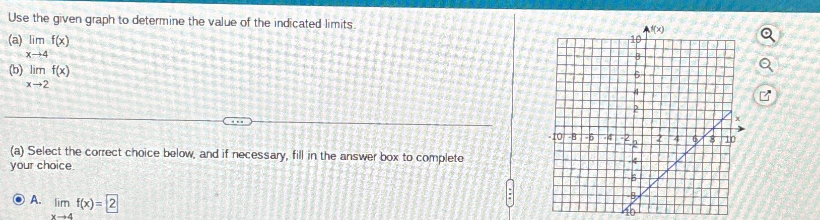 Solved Use the given graph to determine the value of the | Chegg.com