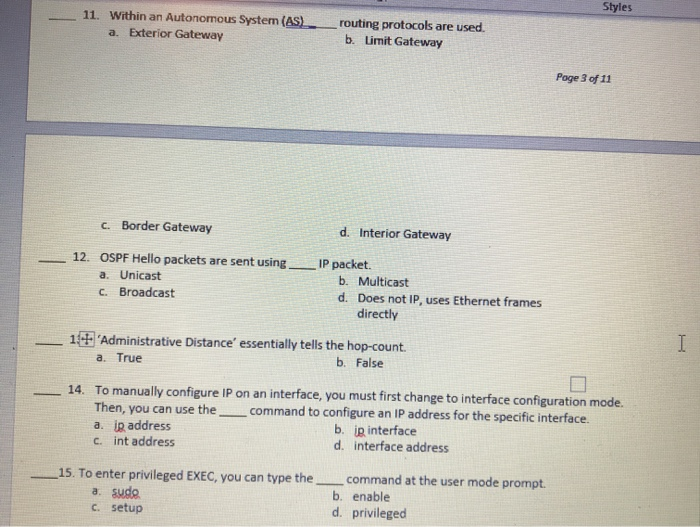 Solved 1. Basic routing protocols such as RIP version 1 and | Chegg.com