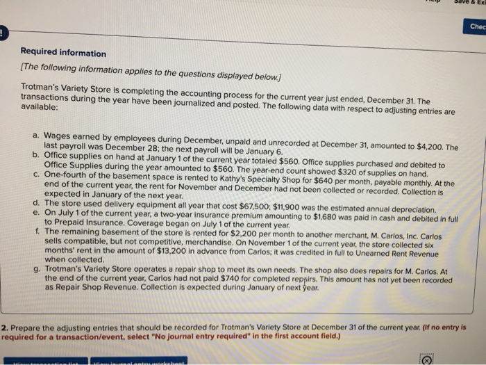 Solved TILP Save & Ex Chec Required information The | Chegg.com