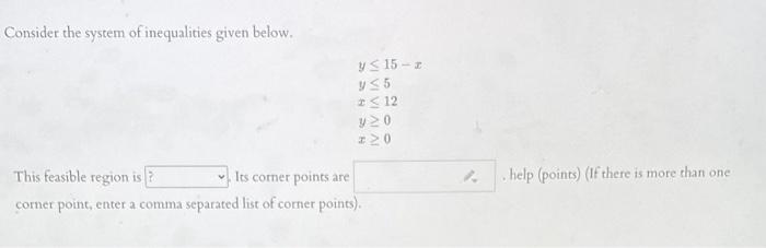 Solved Consider the system of inequalities given below. y | Chegg.com