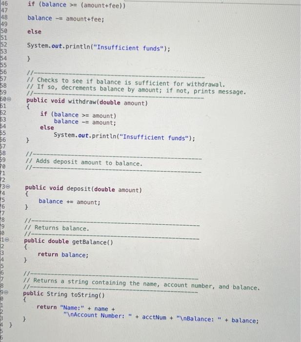 Solved File Account java (see previous exercise) contains a | Chegg.com