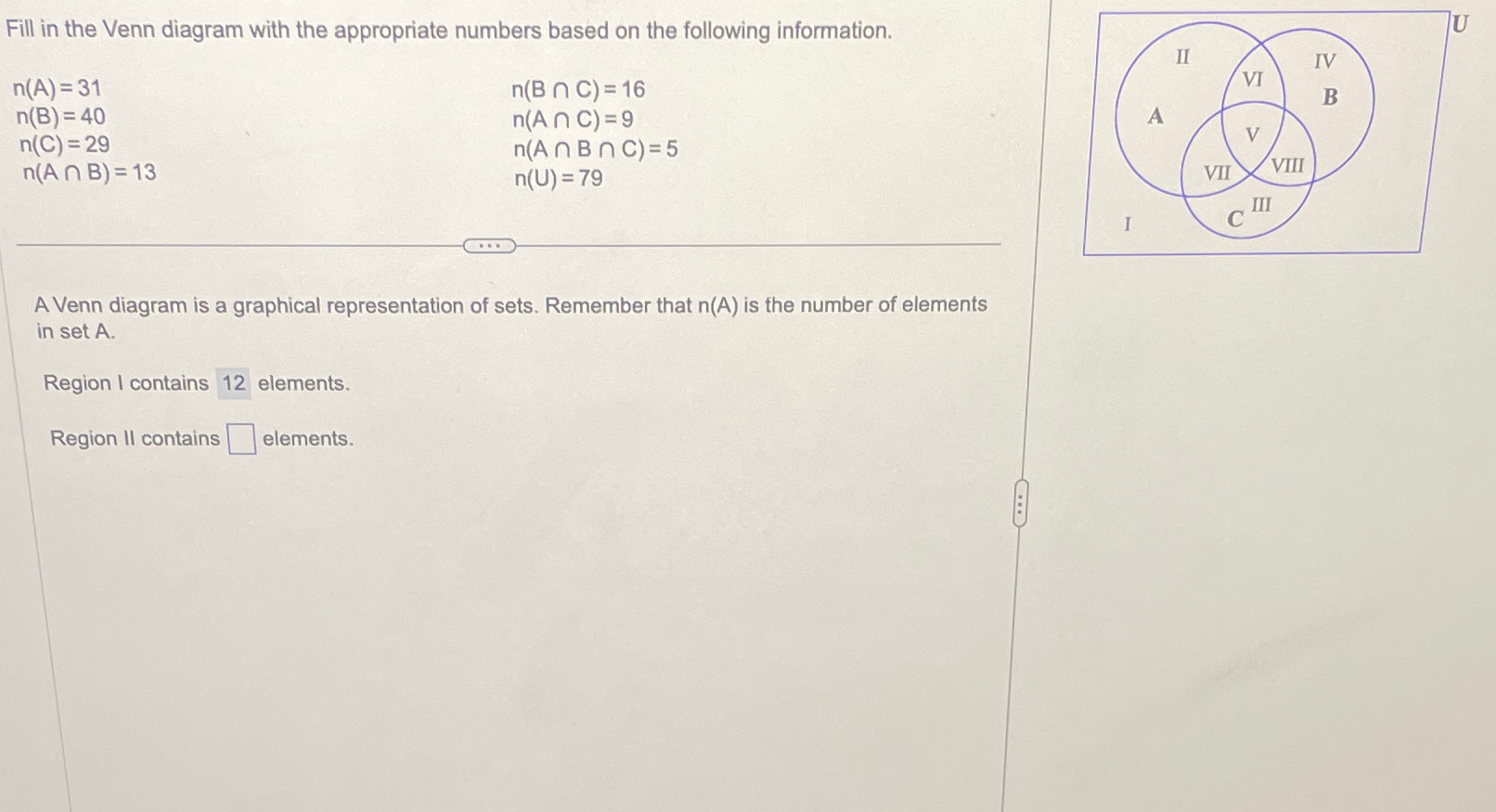 Solved Fill in the Venn diagram with the appropriate numbers | Chegg.com