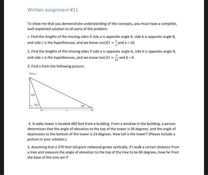 Solved Written assignment #11 To show me that you | Chegg.com