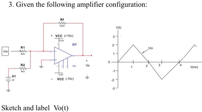 Solved 3. Given the following amplifier configuration: | Chegg.com