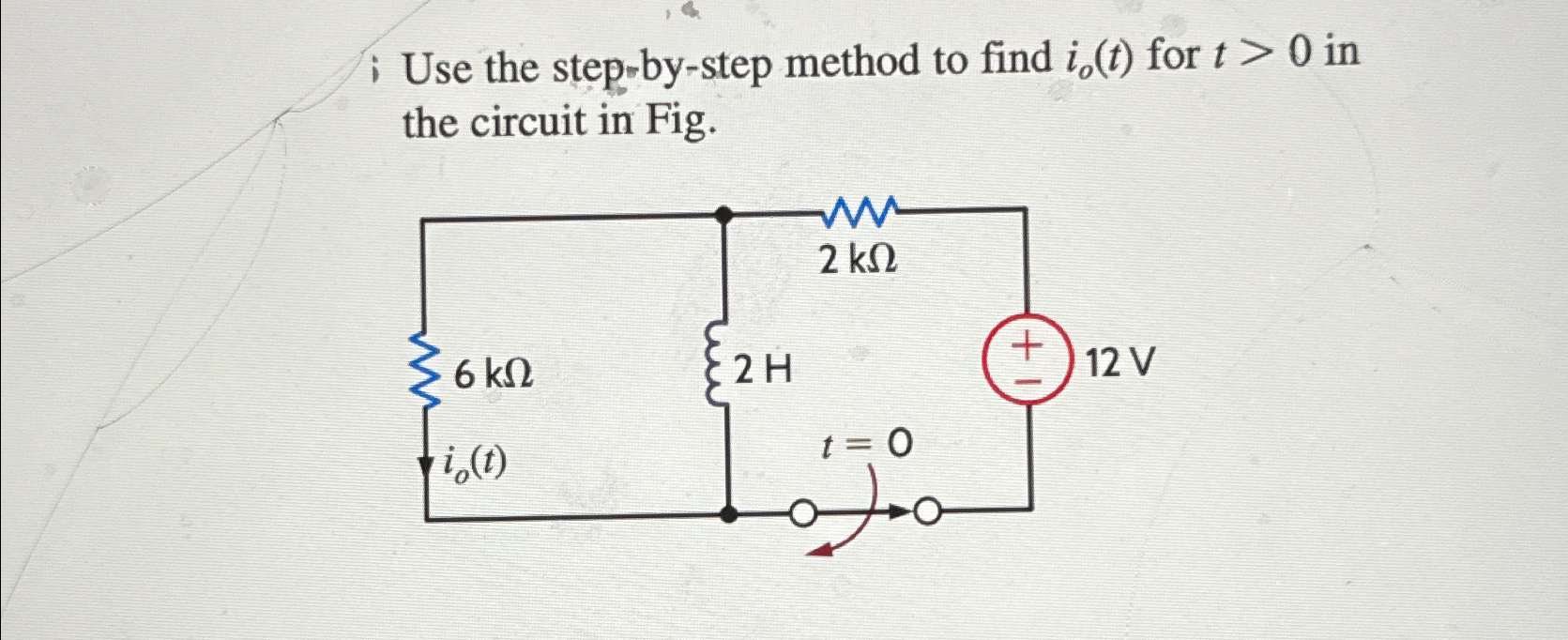 Solved Use the step-by-step method to find io(t) ﻿for t>0 | Chegg.com