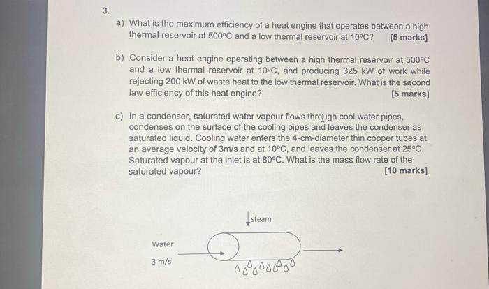 Solved 3. a) What is the maximum efficiency of a heat engine | Chegg.com