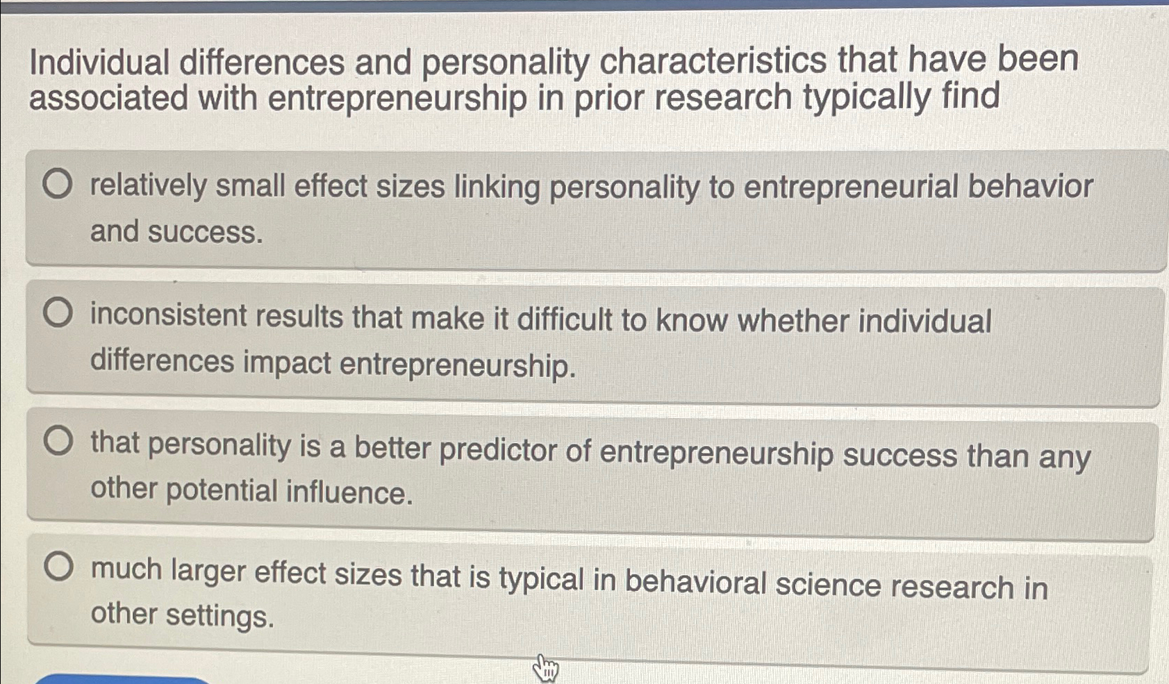 Solved Individual differences and personality | Chegg.com