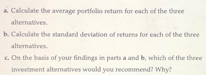 Solved You have been given the following return data on | Chegg.com