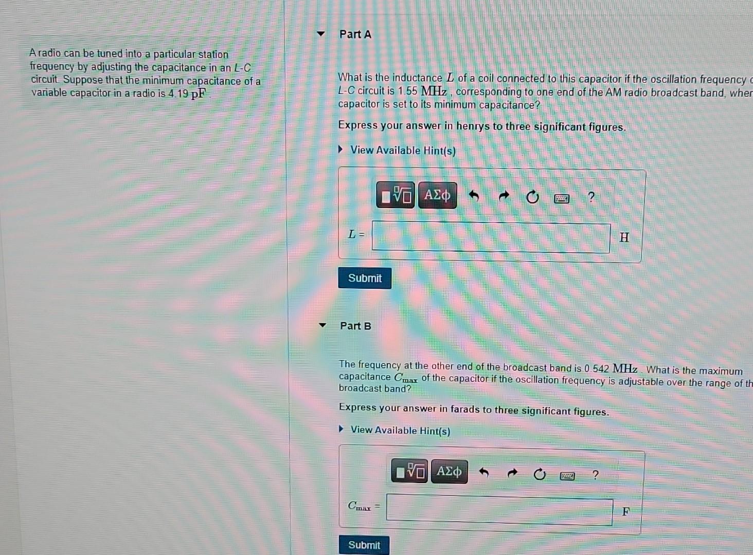 Solved A radio can be tuned into a particular station | Chegg.com