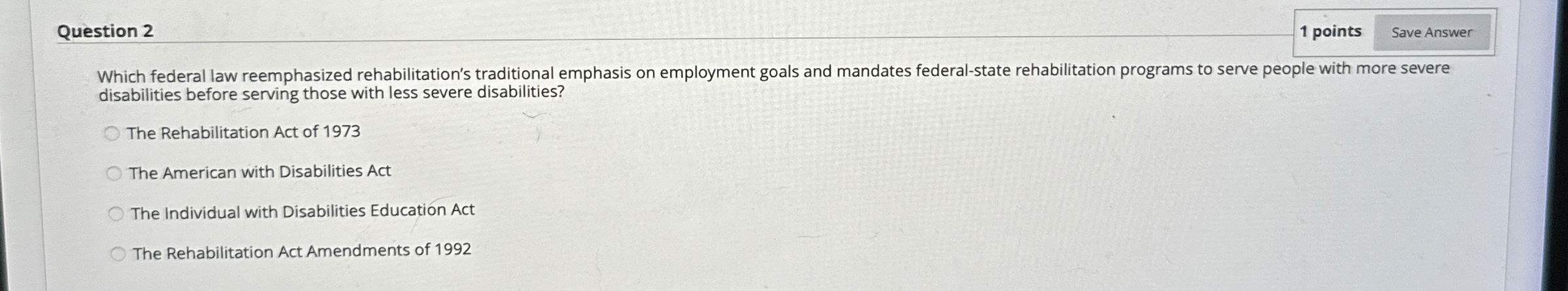 Solved Question 21 ﻿pointsdisabilities before serving those | Chegg.com