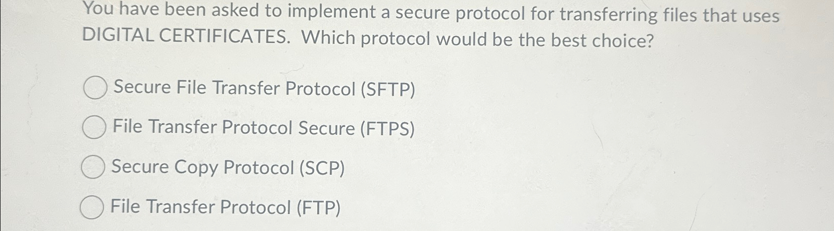 Solved You have been asked to implement a secure protocol | Chegg.com