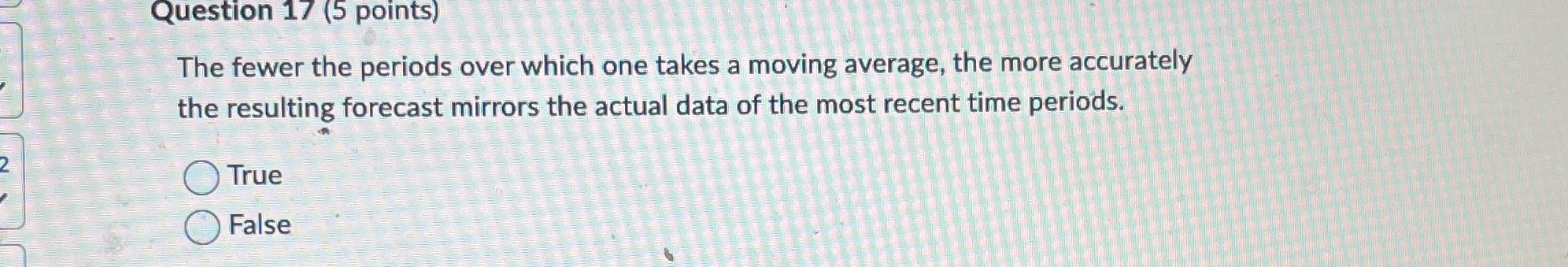 Solved Question 17 (5 ﻿points)The fewer the periods over | Chegg.com