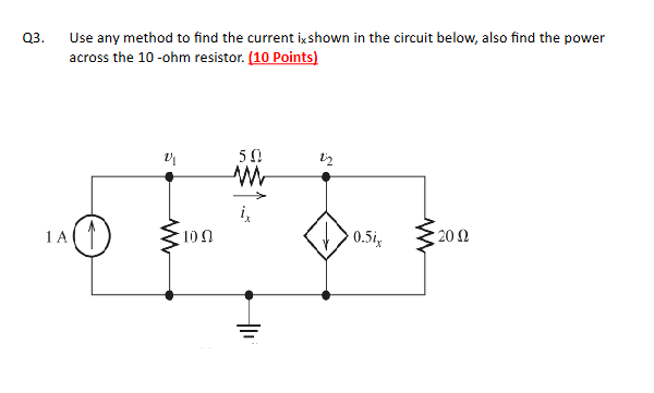 Solved Use any method to find the current ix shown in the | Chegg.com