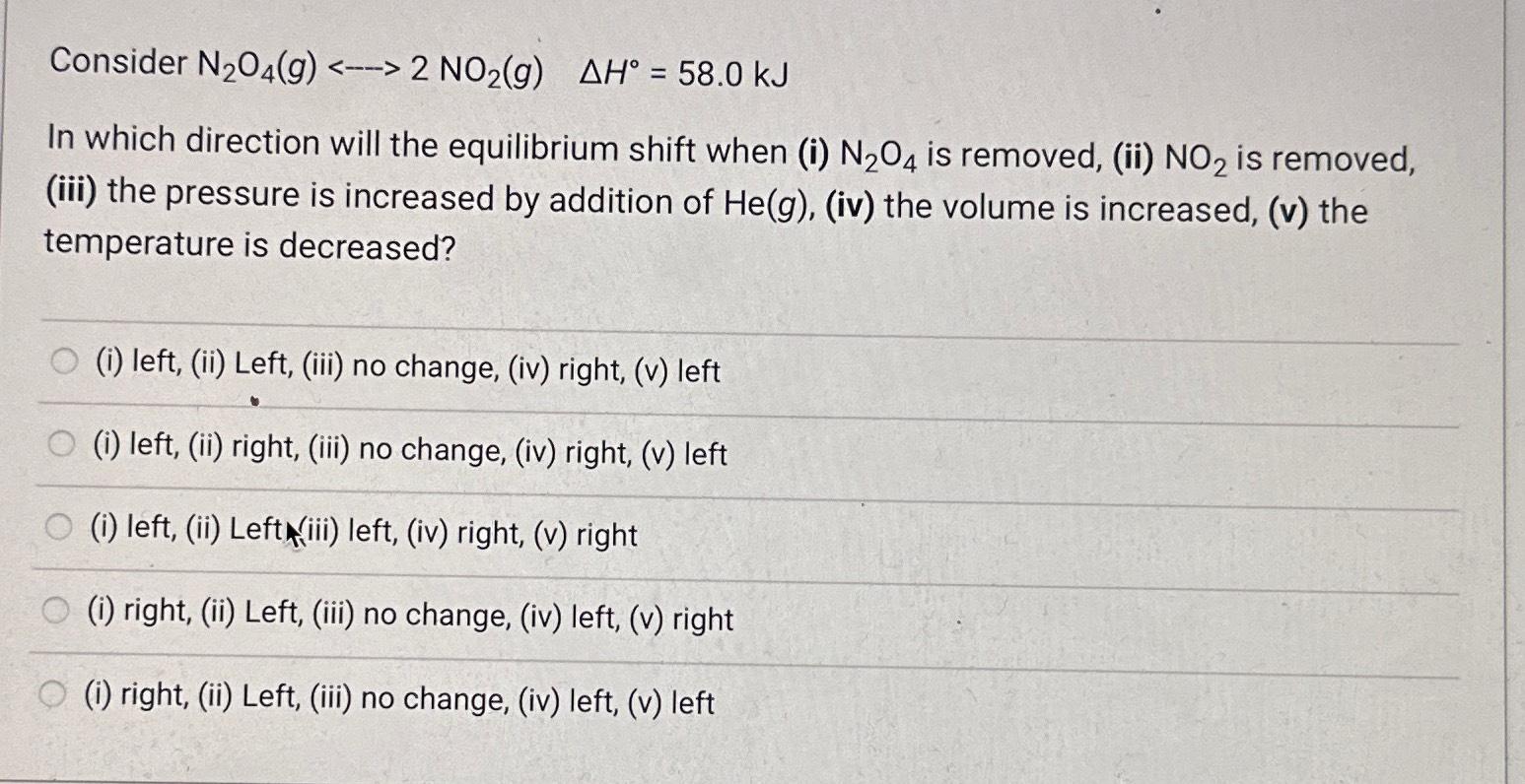 Solved Consider N2O4(g)