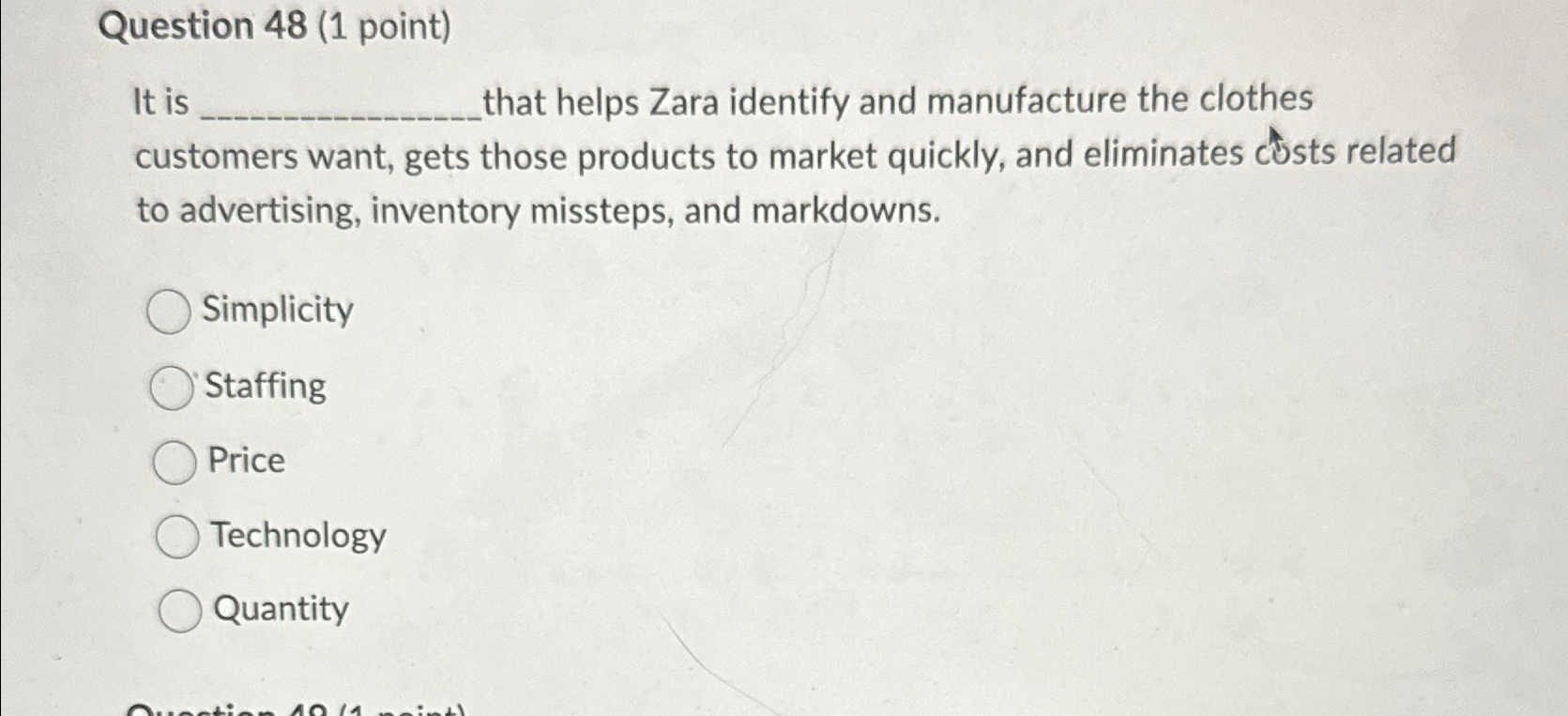 Solved Question 48 (1 ﻿point)It is that helps Zara identify | Chegg.com