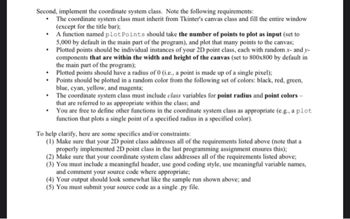 Solved # the 2D point class class Point: # write your code | Chegg.com