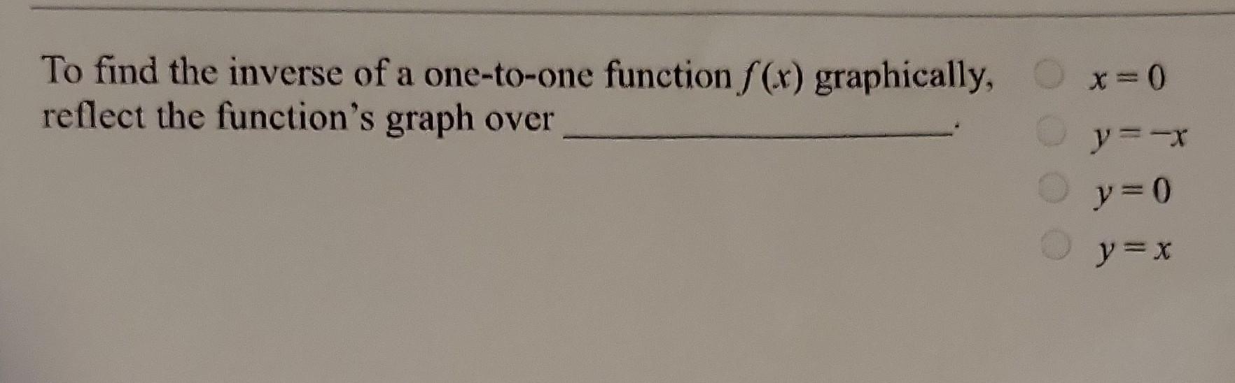 Solved To find the inverse of a one-to-one function f(x) | Chegg.com