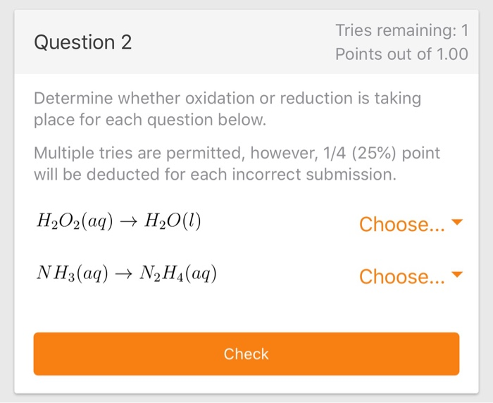Solved Question 1 Tries remaining: 1 Points out of 1.00 | Chegg.com Solved Question 1 Tries remaining: 1 Points out of 1.00 | Chegg.com