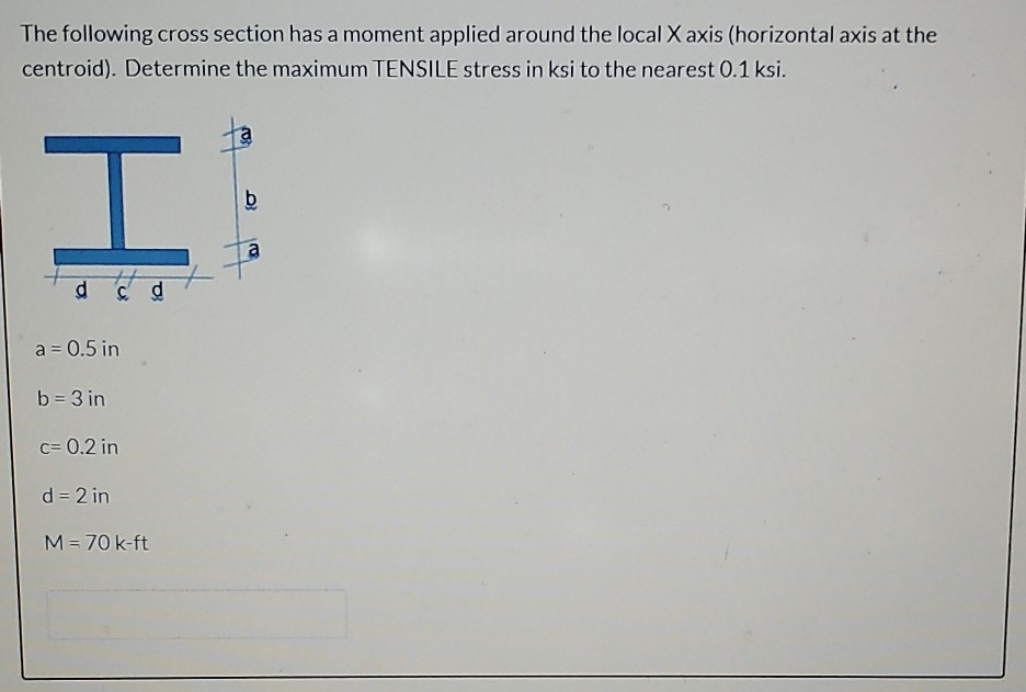 Solved The following cross section has a moment applied | Chegg.com
