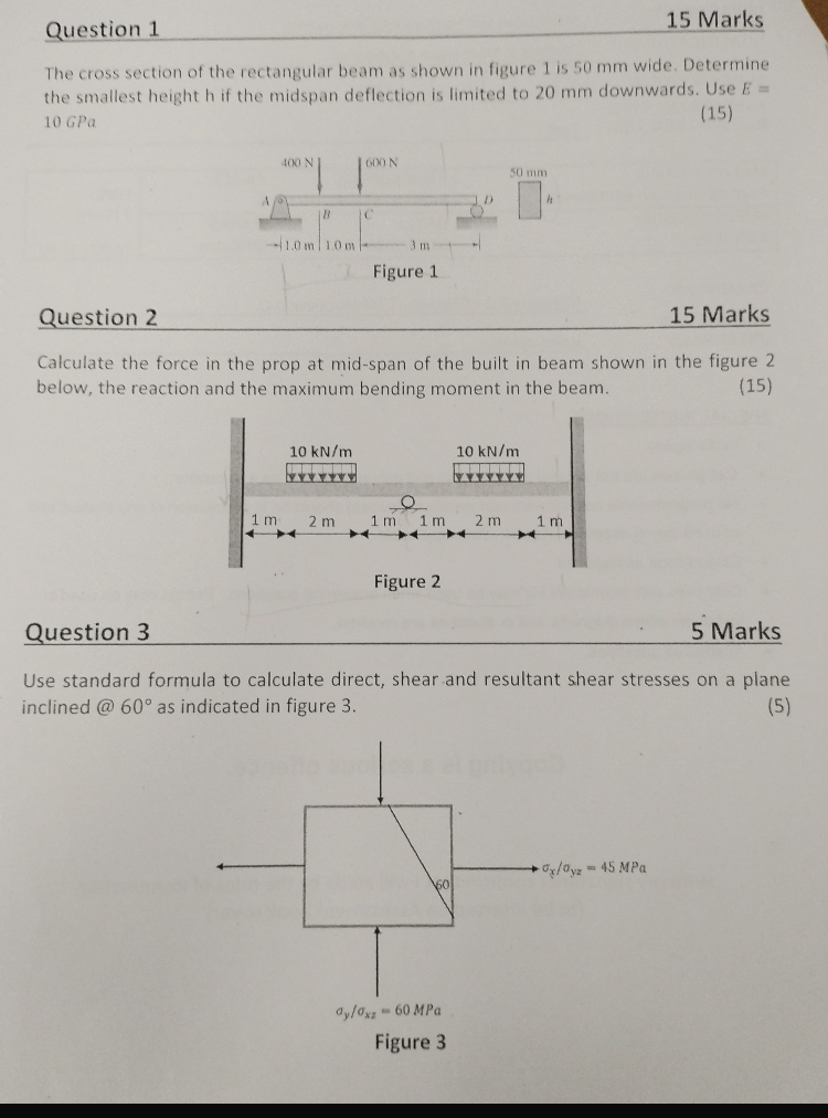 Solved Question 115 ﻿MarksThe cross section of the | Chegg.com
