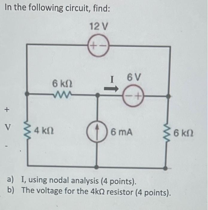 Solved In the following circuit, find: a) 1, using nodal | Chegg.com