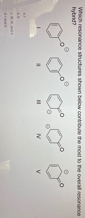 Solved Which resonance structures shown below contribute the | Chegg.com