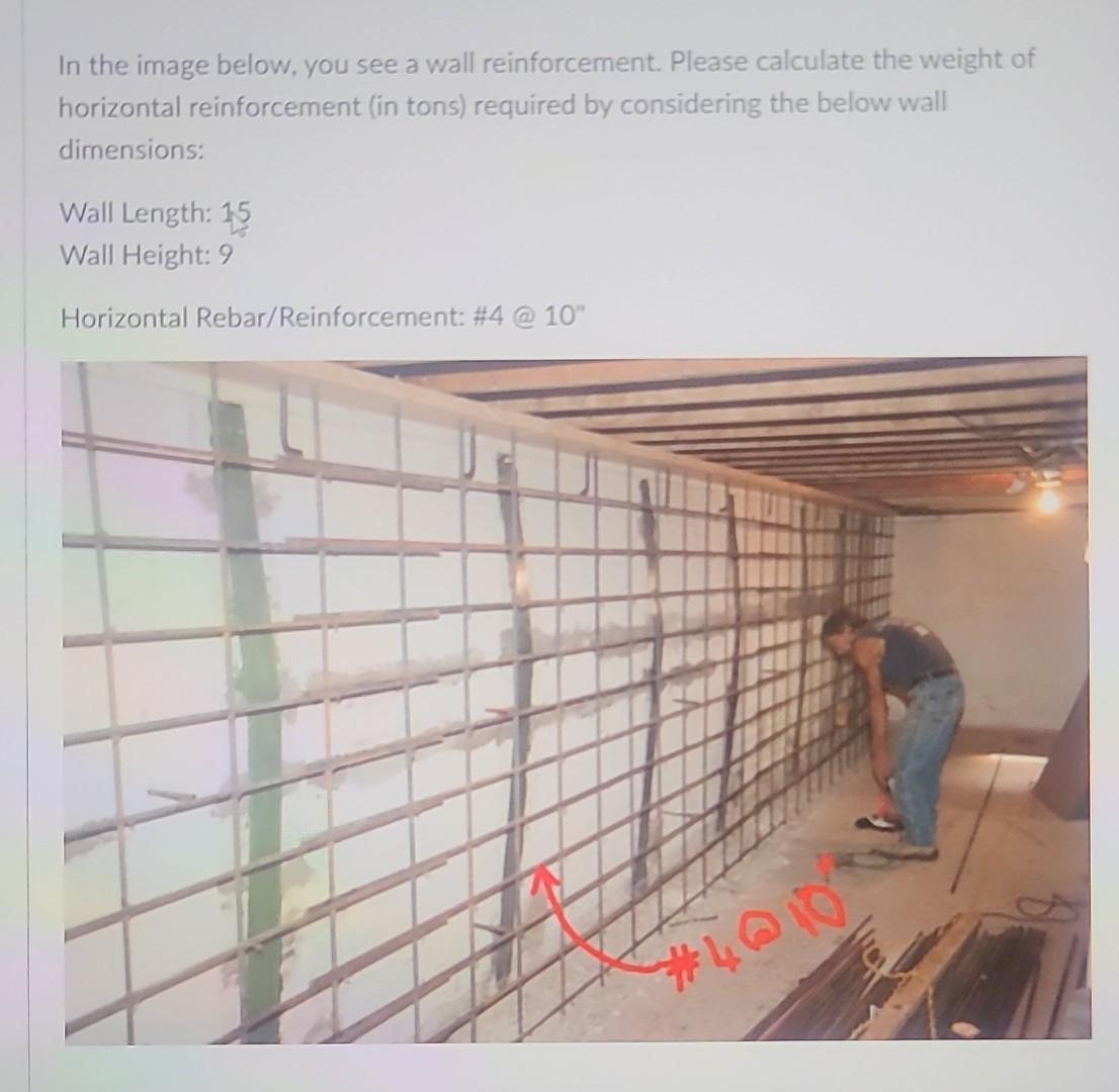 Solved In the image below, you see a wall reinforcement. | Chegg.com