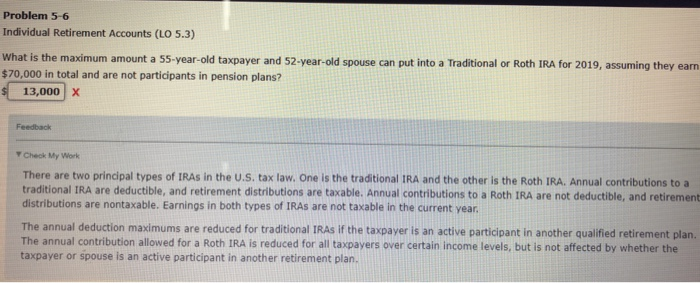 Solved Problem 5-6 Individual Retirement Accounts (LO 5.3) | Chegg.com