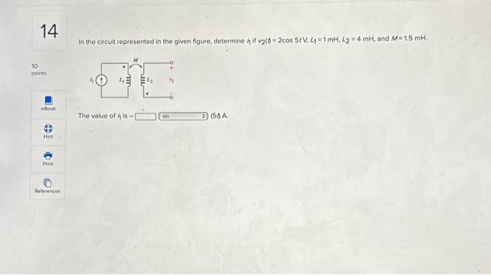 Solved In the circuit represented in the given figure, | Chegg.com