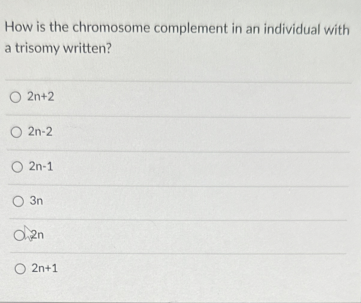 Solved How is the chromosome complement in an individual | Chegg.com