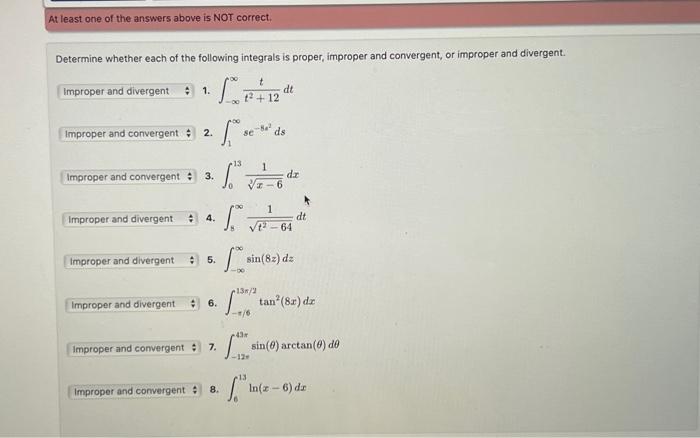 Solved Determine whether each of the following integrals is | Chegg.com