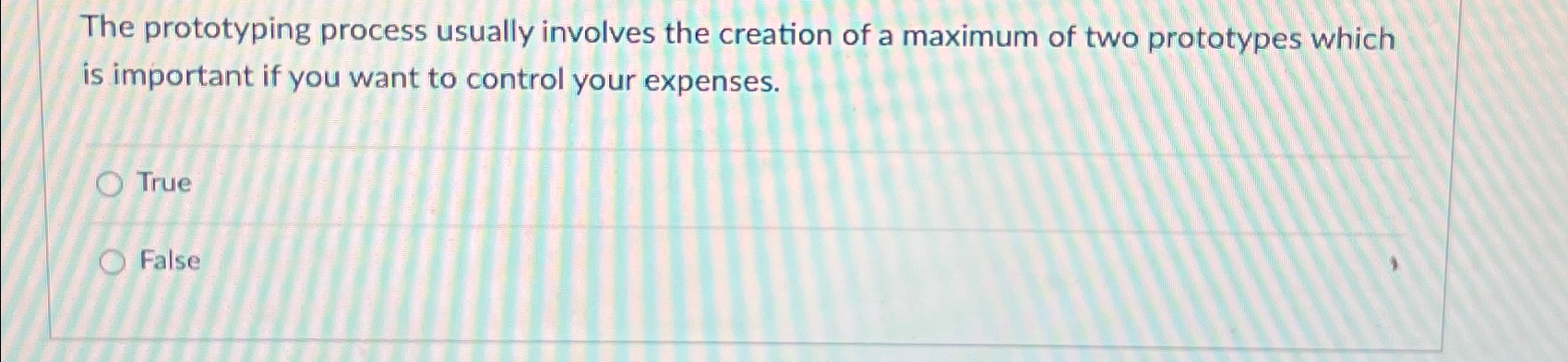 Solved The prototyping process usually involves the creation | Chegg.com
