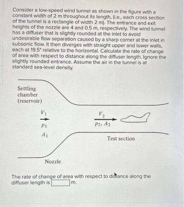 Solved Consider a low-speed wind tunnel as shown in the | Chegg.com