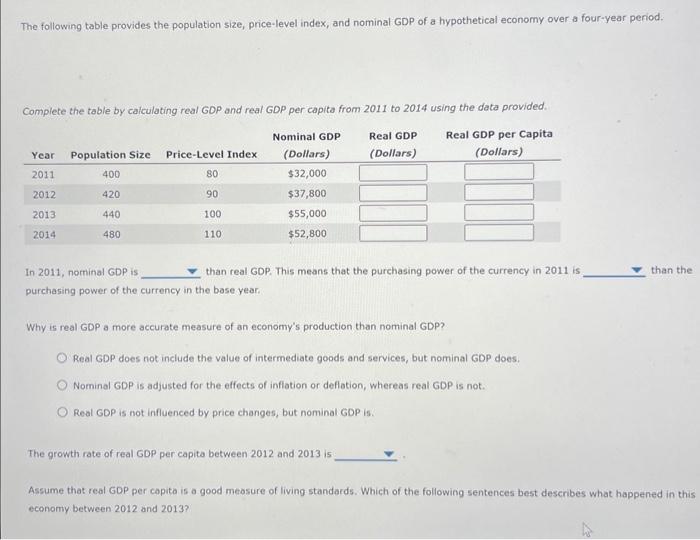 Solved The following table provides the population size, | Chegg.com