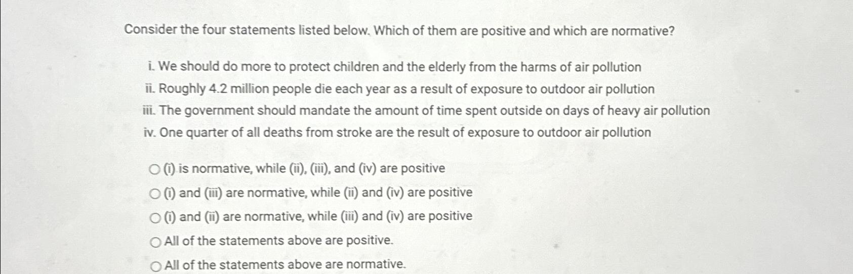 Solved Consider the four statements listed below. Which of | Chegg.com