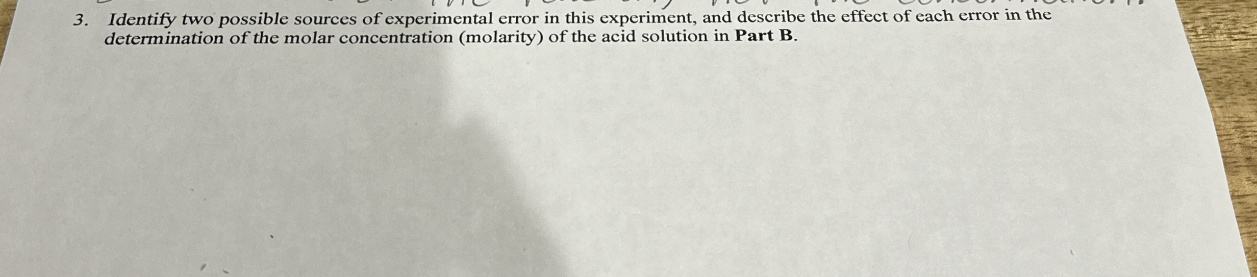 Solved Identify two possible sources of experimental error | Chegg.com Solved Identify two possible sources of experimental error | Chegg.com